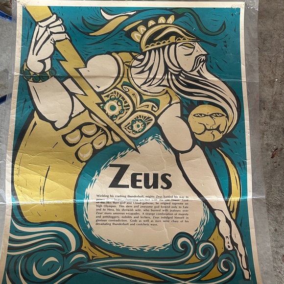 Wall Decor | Vintage Zeus 1972 Perfection Form Co Greek Roman Mythology ...